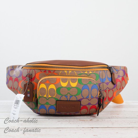 Coach | Bags | Nwt Coach C9847 Track Belt Bag In Rainbow Signature ...